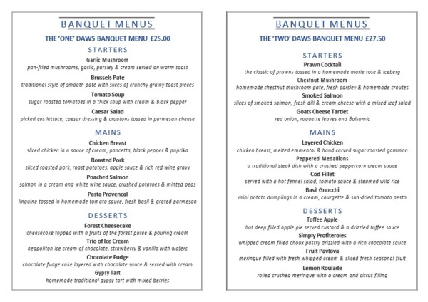 Function Room Menu - Three Daws